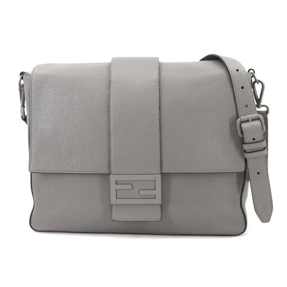 Fendi | Bags | Fendi Gray Leather Shoulder Bag | Poshmark